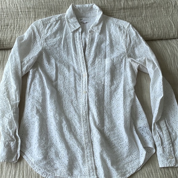 Tops | Eyelet Button Down | Poshmark